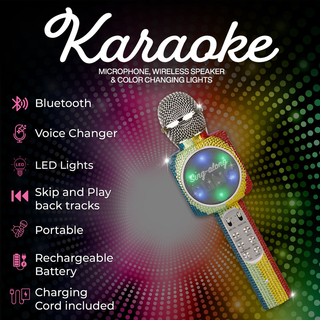 Rainbow Bling Karaoke Microphone & Bluetooth Speaker – Trend Tech Brands