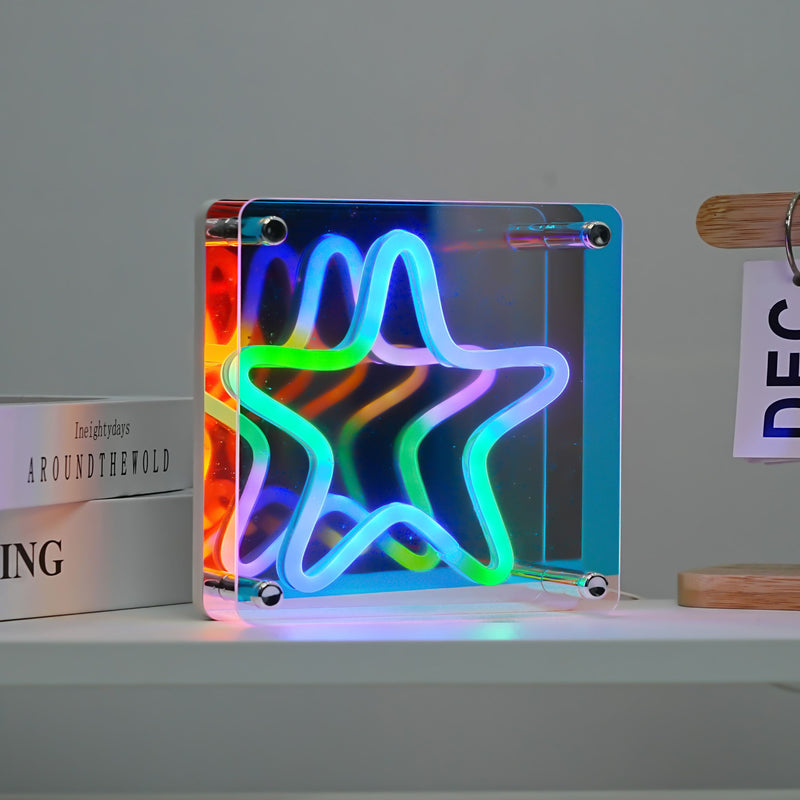 Neon Art Infinity Mirror Lights Wall & Desk Sign-Star – Trend Tech Brands