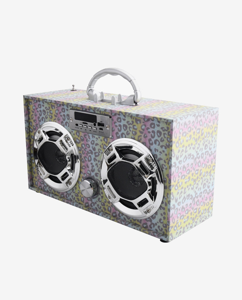 Leopard Glitter Wireless Boombox with FM Radio – Trend Tech Brands