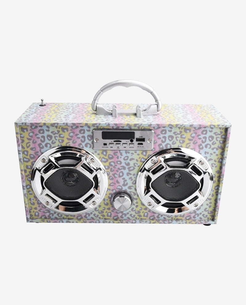 Leopard Glitter Wireless Boombox with FM Radio – Trend Tech Brands